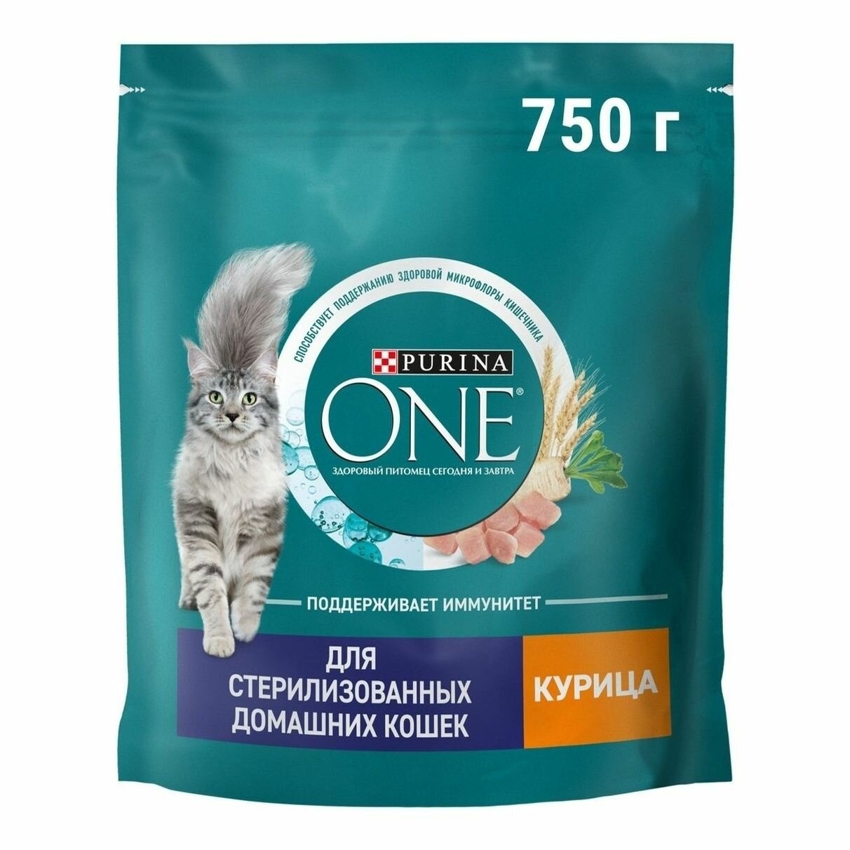 Сухой корм Purina One с курицей для стерилизованных кошек 750 г