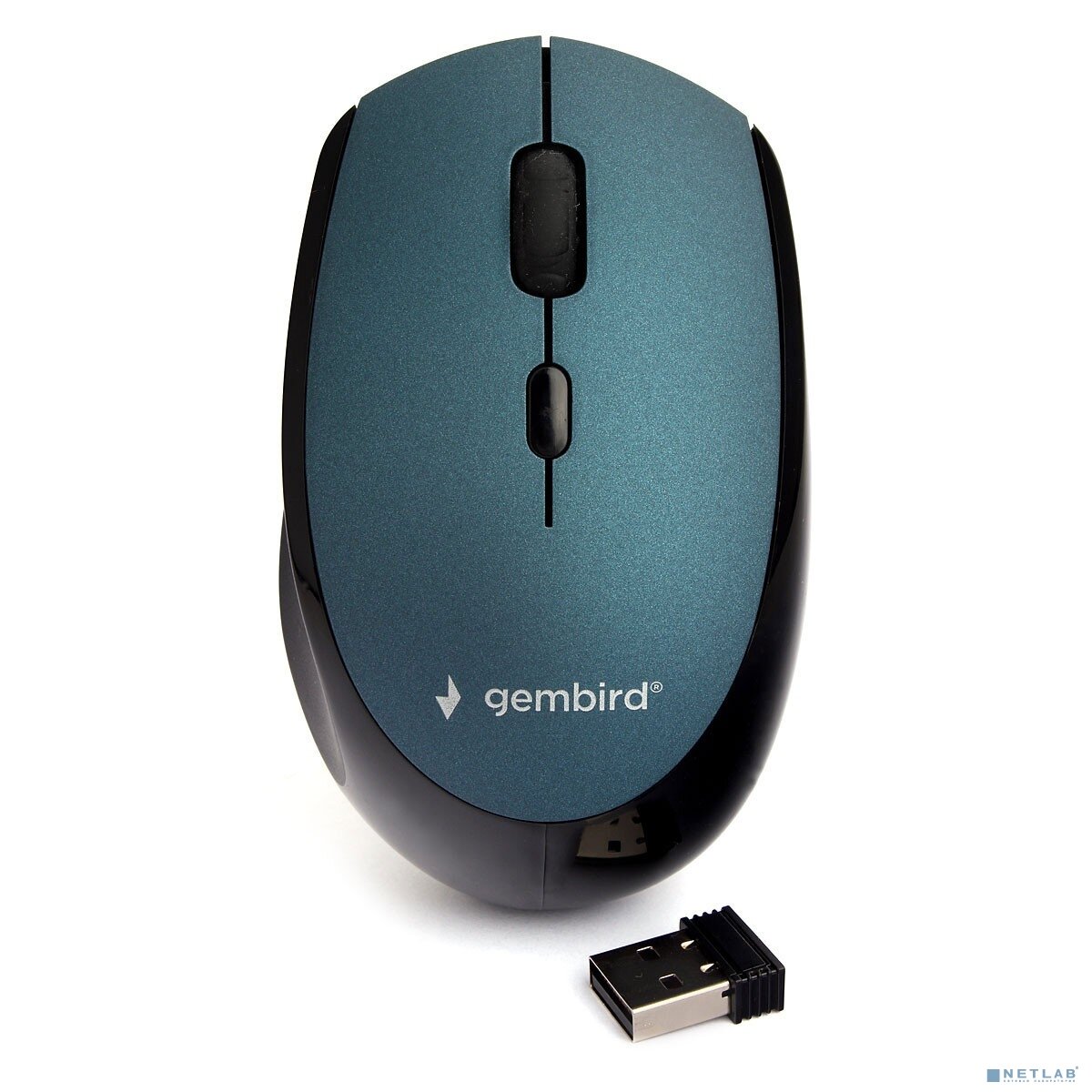Gembird MUSW-354-B {Мышь беспроводная, синий, бесш. клик, soft touch, 3кн.+колесо-кнопка, 2400DPI, 2,4ГГц}