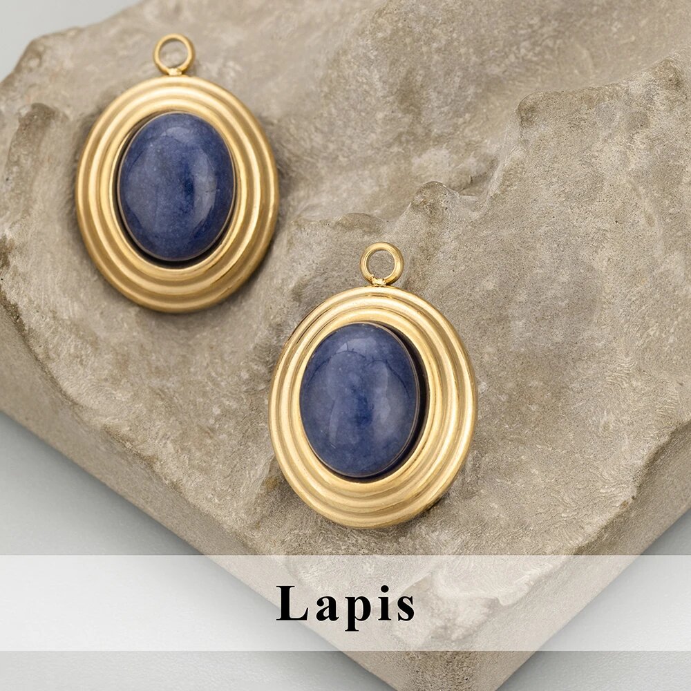 Подвески Lapis в золоте, 2 шт, MF5108