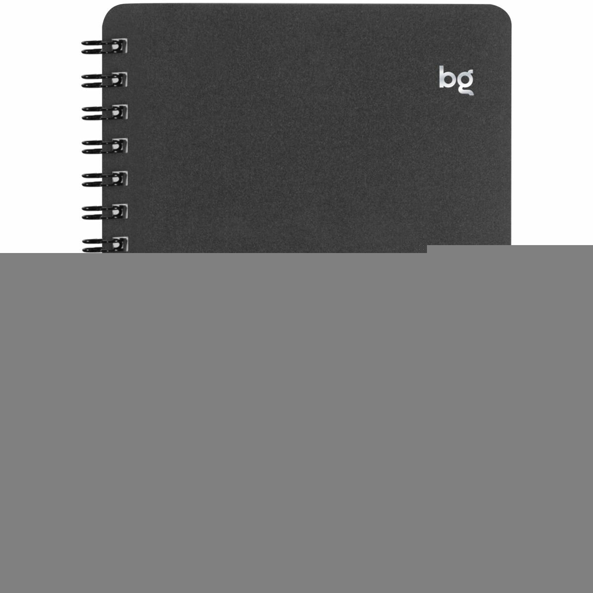Записная книжка А6 BG "Base", 60 листов, спираль, черная пластиковая обложка, тиснение фольгой (ЗК6гр60_пл 57758), 8шт.