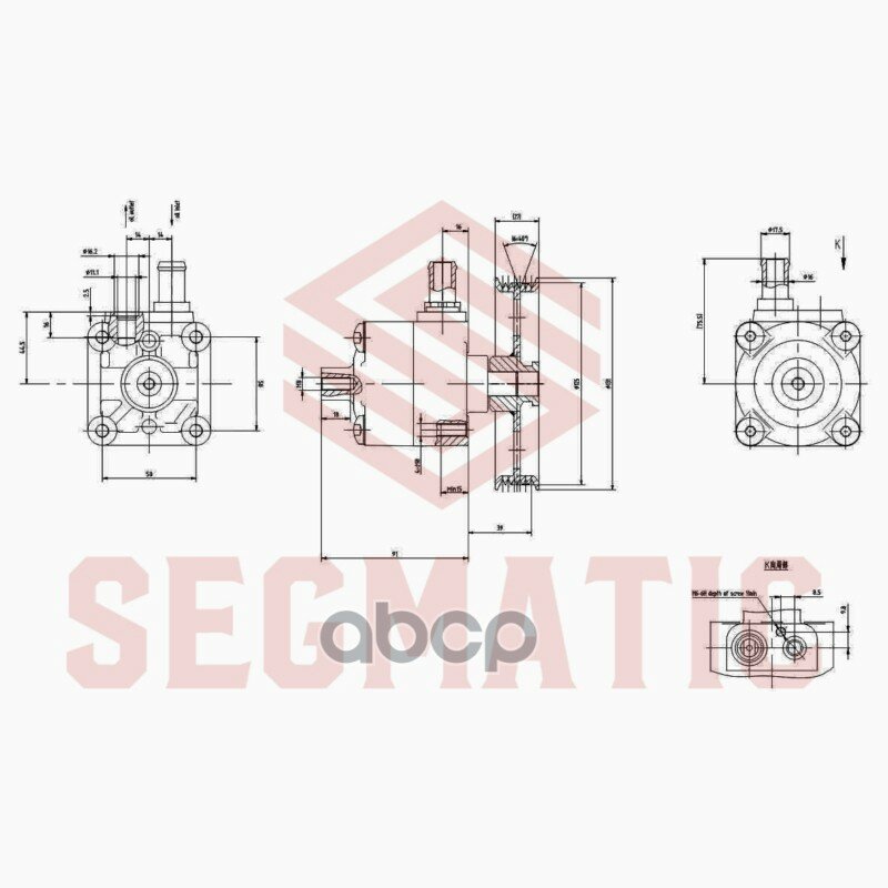 Насос ГУР VOLVO S80 2.4D 1998-2006 VOLVO XC90 2.4D 2002-2012 SEGMATIC арт. SG30024017