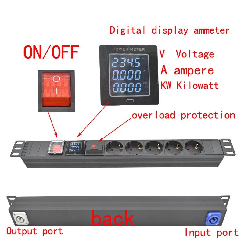 Strider Rui блок питания PDU 19 дюймов 16А SW-AR-OP, Uncontrolled output
