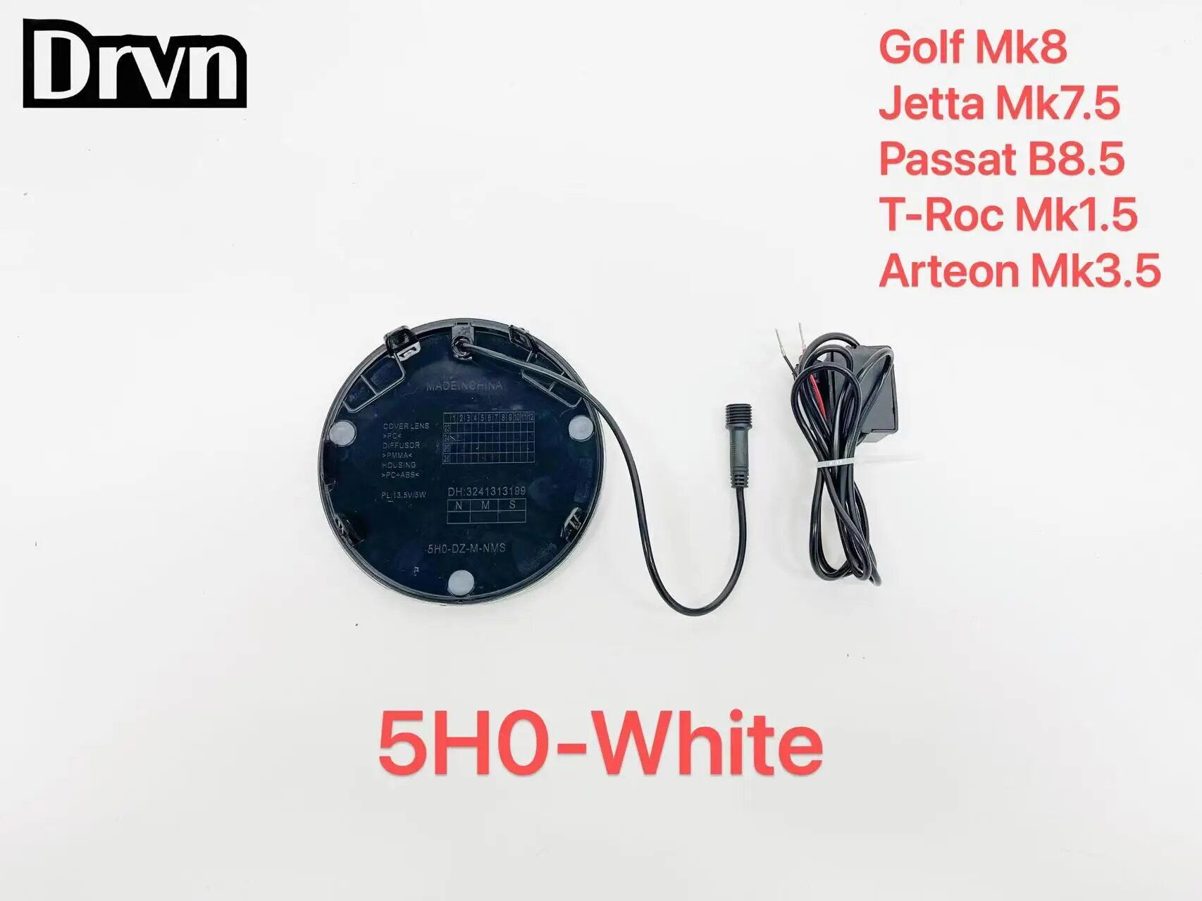 Для VW Passat B8 Golf Mk7 T-Roc Arteon JETTA Golf Mk8 Tiguan Mk2 Эмблема Передняя Белый, 5H0-White