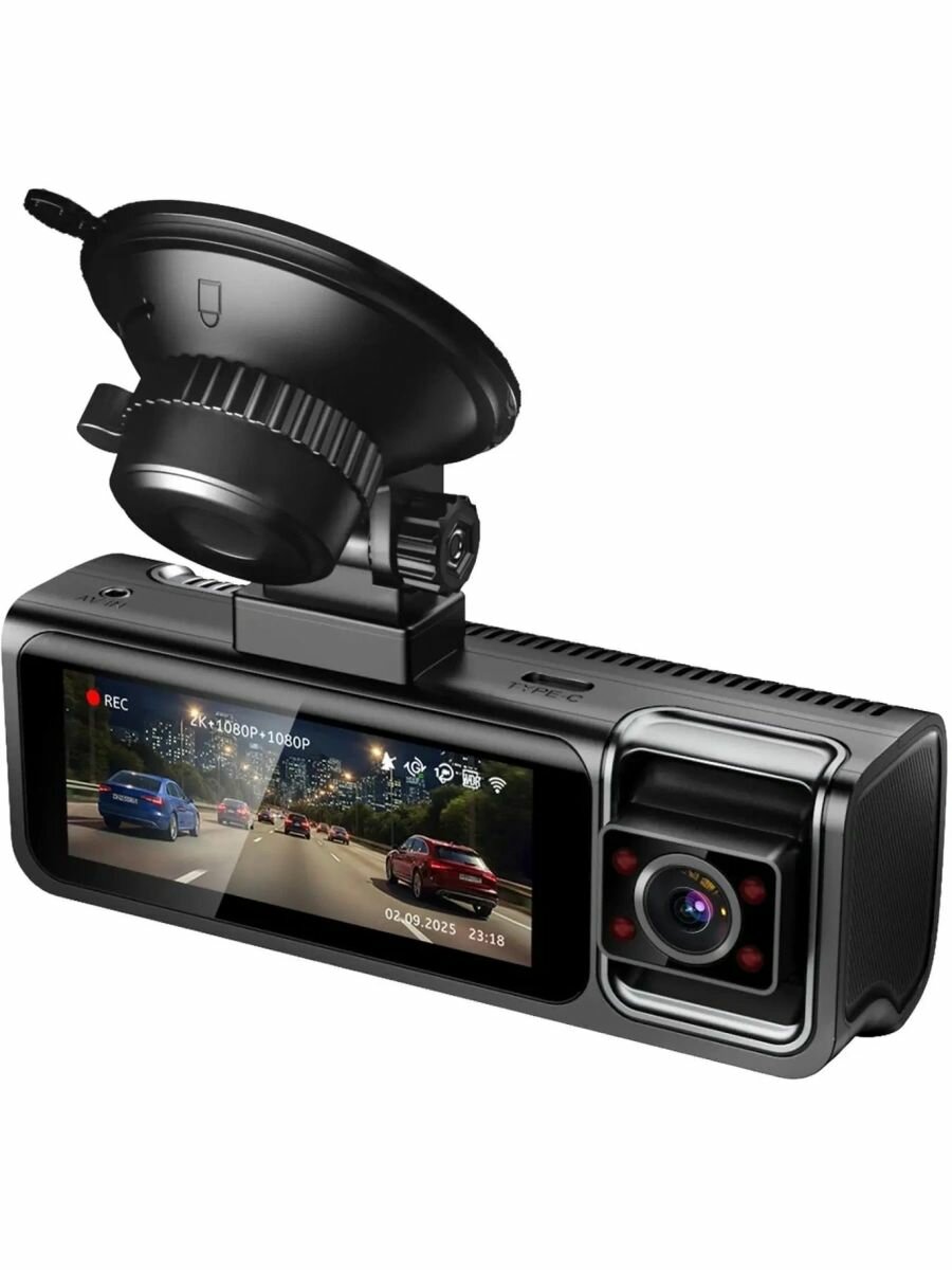 Видеорегистратор TrendVision Phantom 3CH GPS черный 1440x2560 1440p 170гр. GPS SA230D Drive Recorder TrendVision Phantom 3CH GPS black 1440x2560 1440p 170gd. GPS SA230D