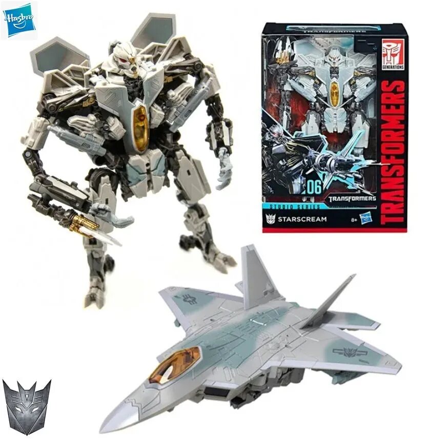Трансформер Hasbro Transformers Studio Series Starscream, пластик, высота 20 см, Серый, Самолет/Робот, 14+