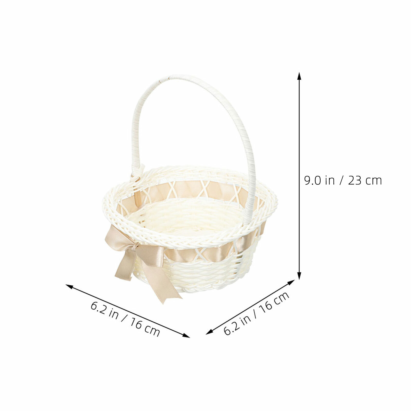 Свадебная Корзина Для Цветов 2 Штук Белый Цвет 20.00X16.00X16.00Cm