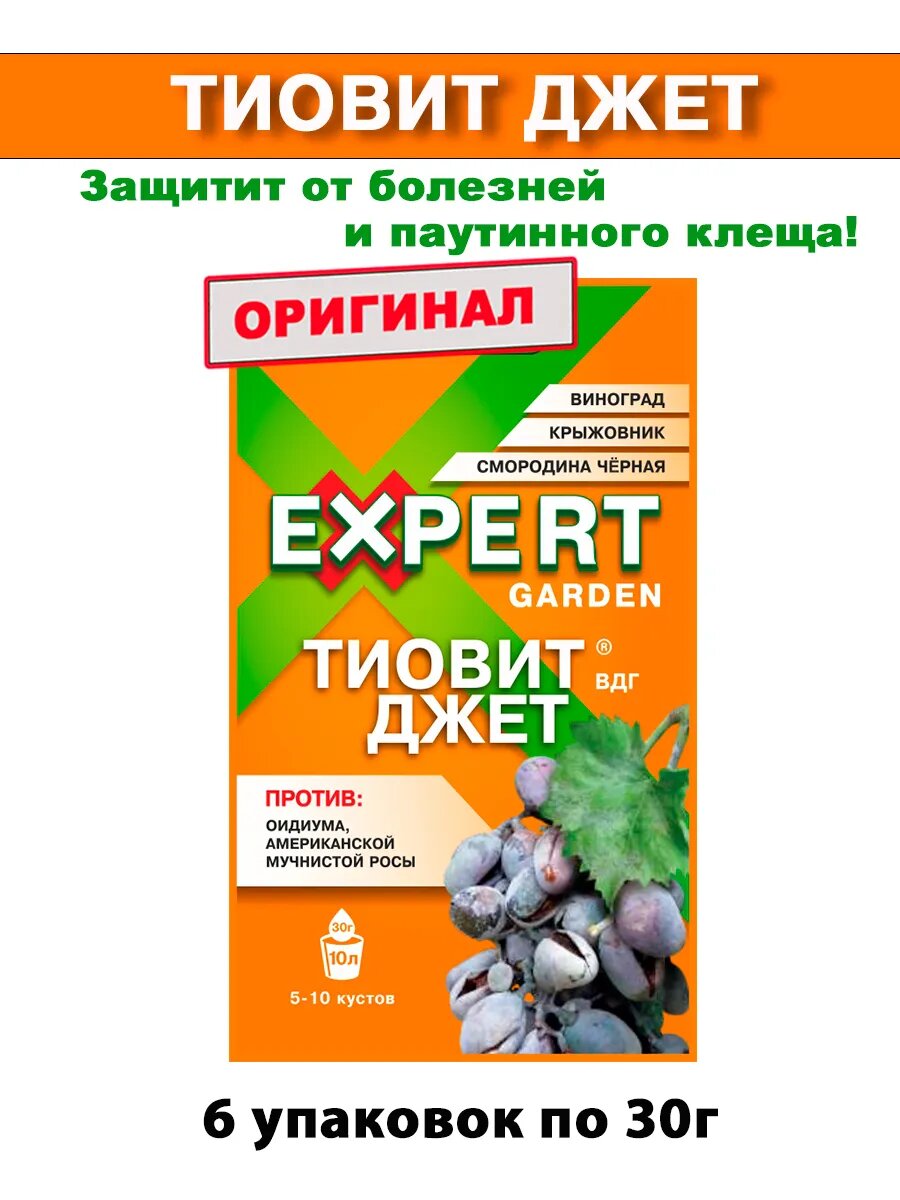 Тиовит Джет EXPERT GARDEN средство для защиты растений и цветов от оидиума, мучнистой росы, болезней и паутинного клеща