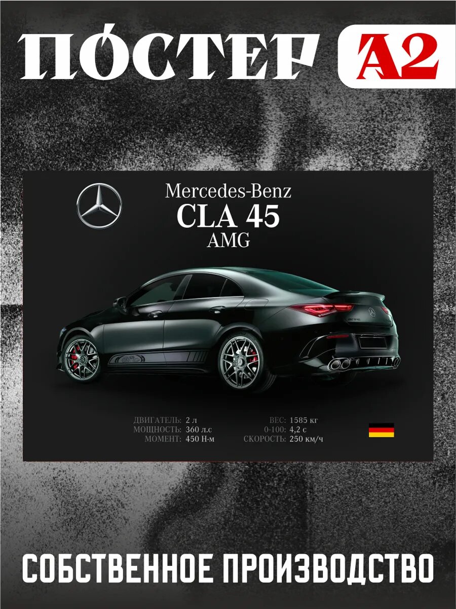 Постер на стену интерьерный А2 Мерседес бенц CLA 45 AMG