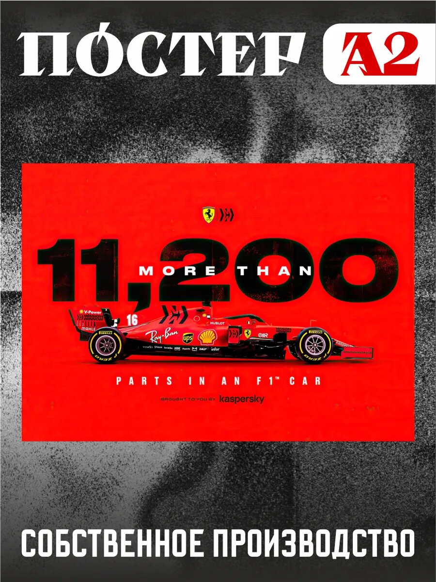 Постер на стену интерьерный А2 Формула 1 Ф1 F1 Ferrari
