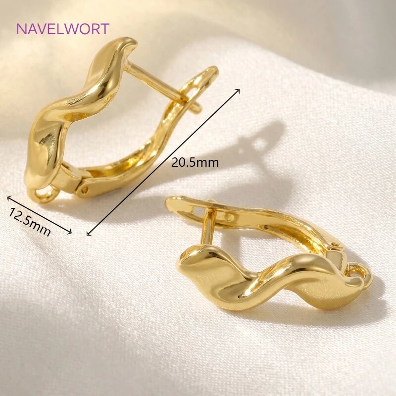NAVELWORT Латунные швензы с позолотой 18K 3 pairs, Желтый, 18K Gold Plated