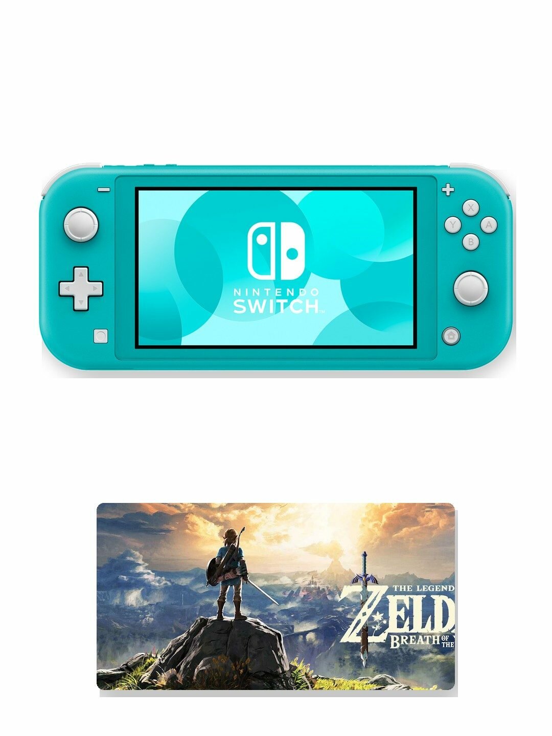 Игровая приставка Nintendo Switch Lite 32 ГБ, бирюзовая, японская версия + игра The Legend of Zelda: Breath of the Wild