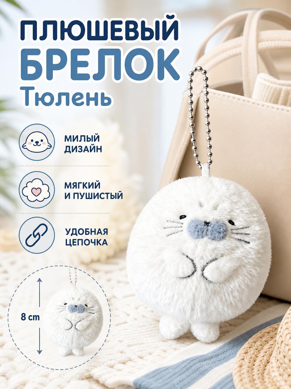 Мягкий брелок тюлень