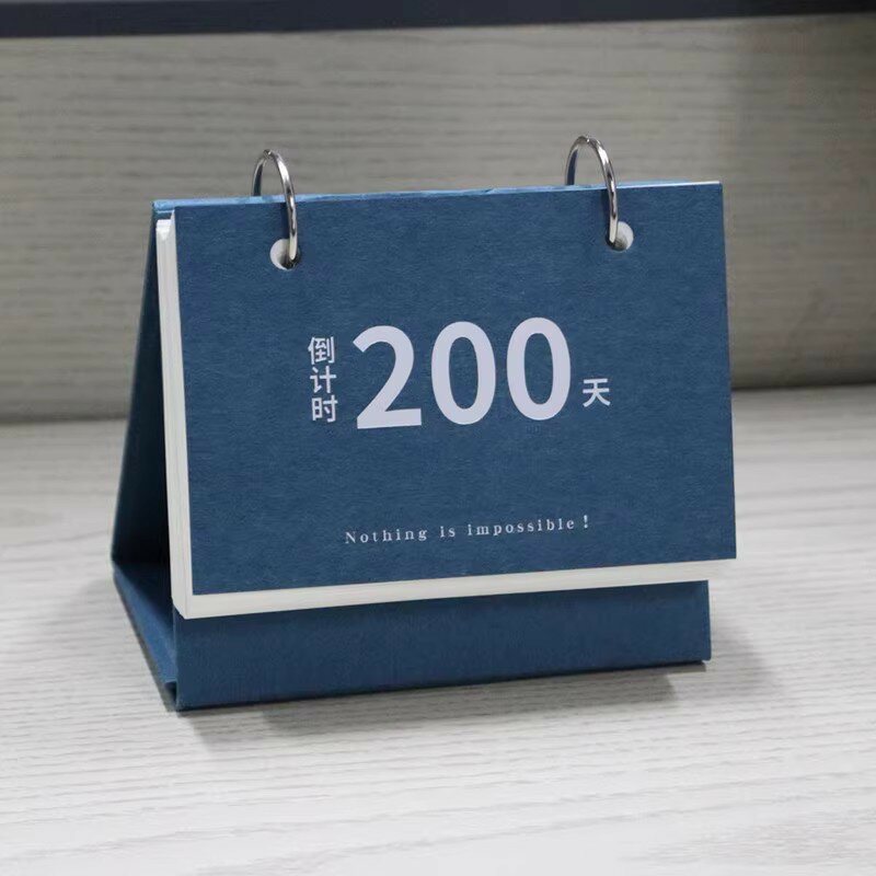 Синяя календарь-счетчик дней на 200 дней для подготовки к вступительным экзаменам в колледж, учебный планировщик,