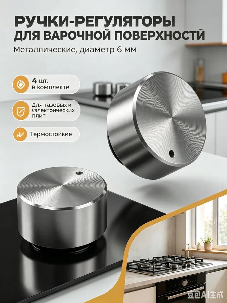 Ручки для плиты универсальные, набор 4 шт