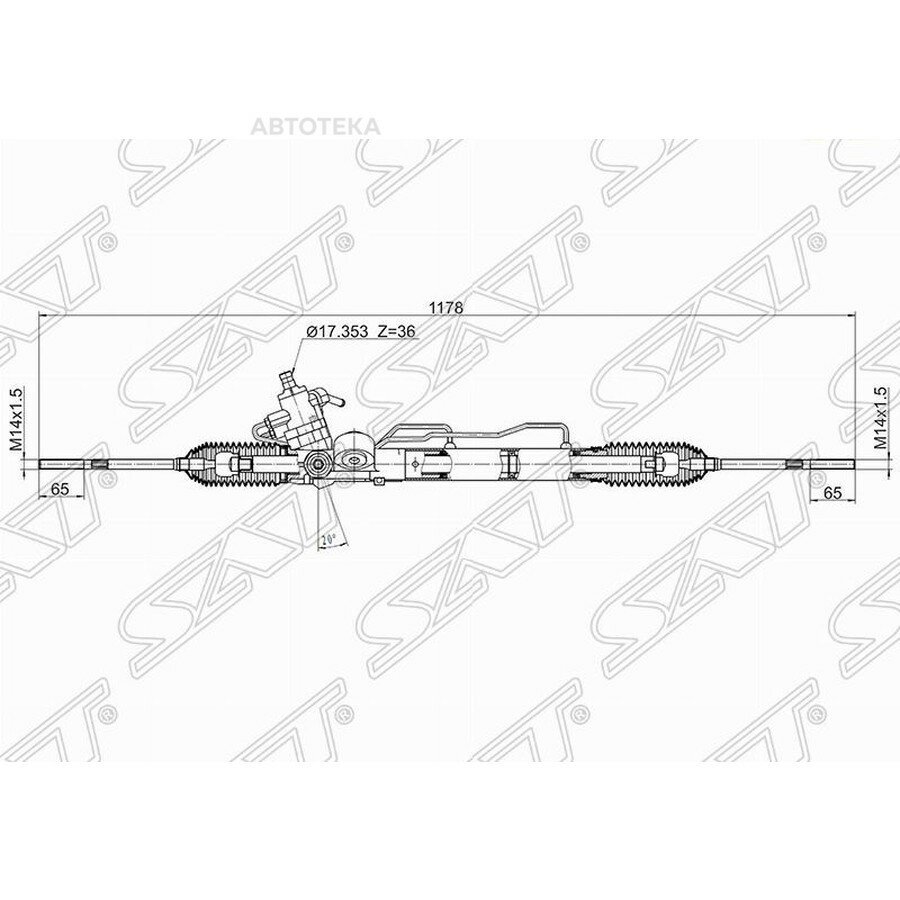 Рейка рулевая NISSAN ALMERA/SENTRA/PULSAR N16 00- LHD SAT ST490015M406