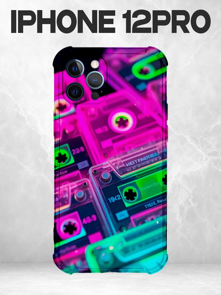 Чехол на iPhone 12 Pro кибер схема неон