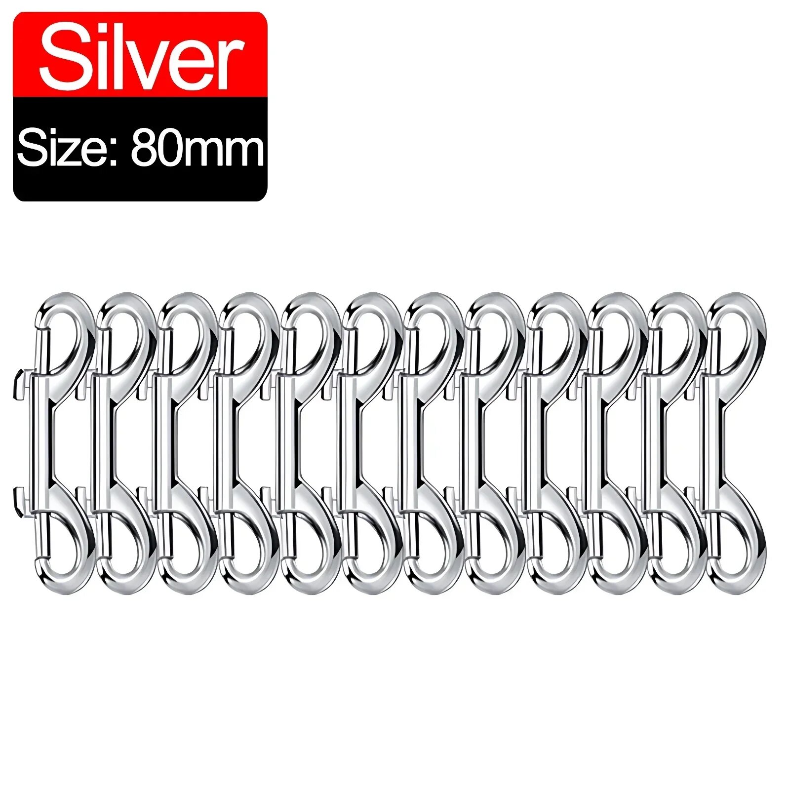 Зажимы из цинкового сплава серебристого цвета 10PCS, 80mm