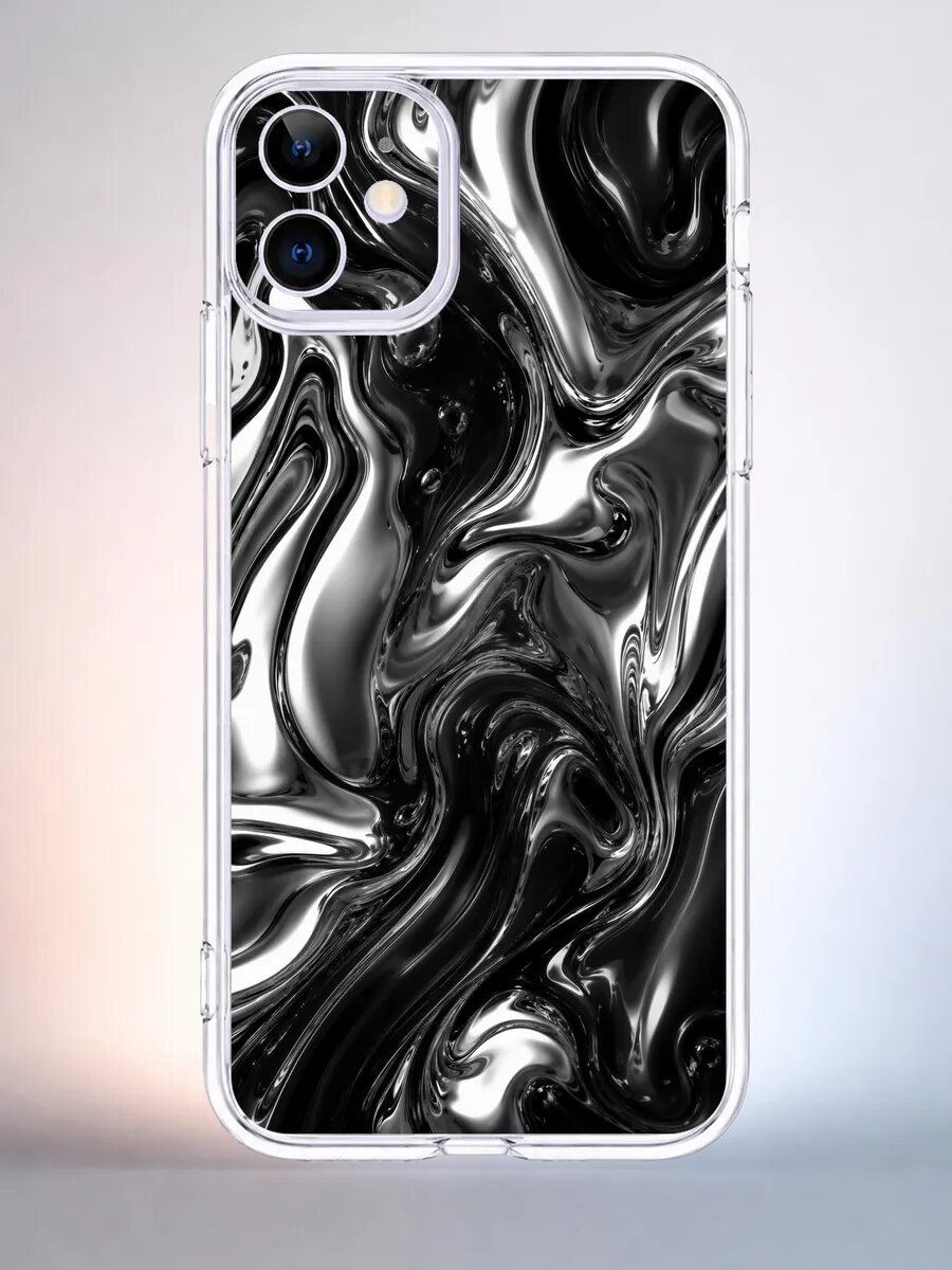 Чехол iPhone 13 Жидкий металл Y2K Indie Sleaze