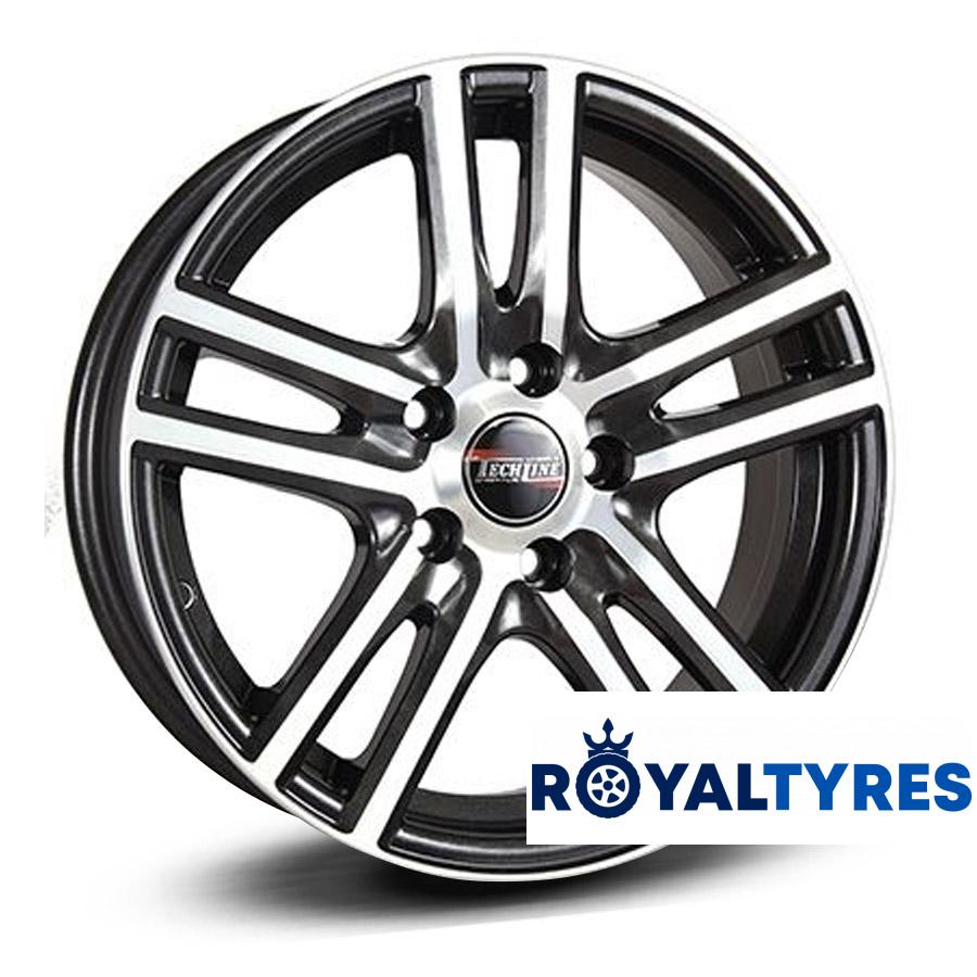 Литой колесный диск Tech Line 429 5,5R14 4*98 ET35 d58,6 Алмаз черный BD