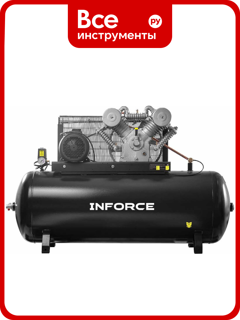Ременной компрессор Inforce (500 л; 12 бар; 2 ступени; 1400 л/мин) IBCV-500L-3P2/1400