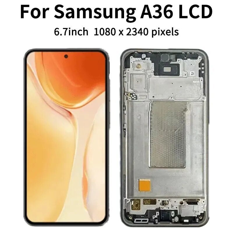 6,7-дюймовый TFT LCD-дисплей для Samsung Galaxy A36 5G, Galaxy A36, SM-A366E, SM-A366E/DS, SM-A366B, SM-A366B/DS, ЖК-дисплей с рамкой, сенсорный экран, панель управления.