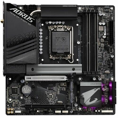 Материнская плата GIGABYTE Z790M AORUS ELITE AX - LGA 1700, Intel Z790, 4xDDR5-4800 МГц, 1xPCI-Ex16, 4xM.2, Micro-ATX