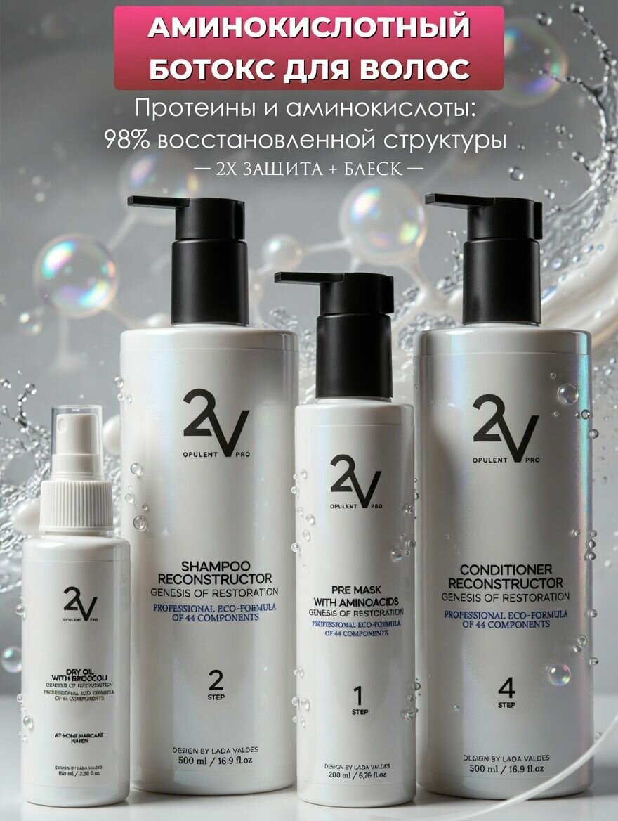 PRO-4: Аминокислотная реконструкция и холодный ботокс для окрашенных волос в домашних условиях.1300мл