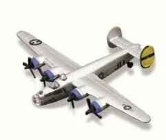 Машинки металлические Maisto самолет B-24R LiberatorR - серебристый