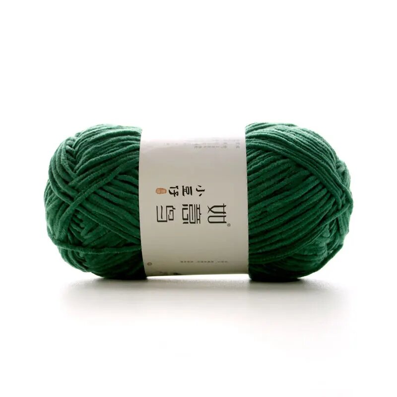 Полиэстерная пряжа Синель 2 мм, 50 г для вязания Изумрудный, Color 47