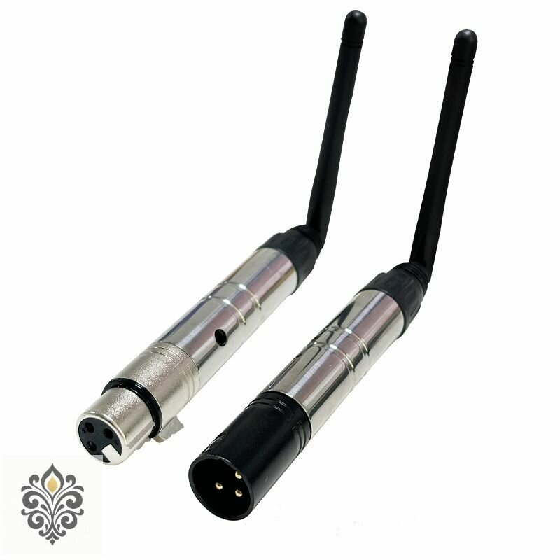 Контроллер освещения сцены беспроводной 2.4 ГГц DMX512, комплект: 1 серебристый передатчик и 1 приёмник, вилка стандарта ЕС