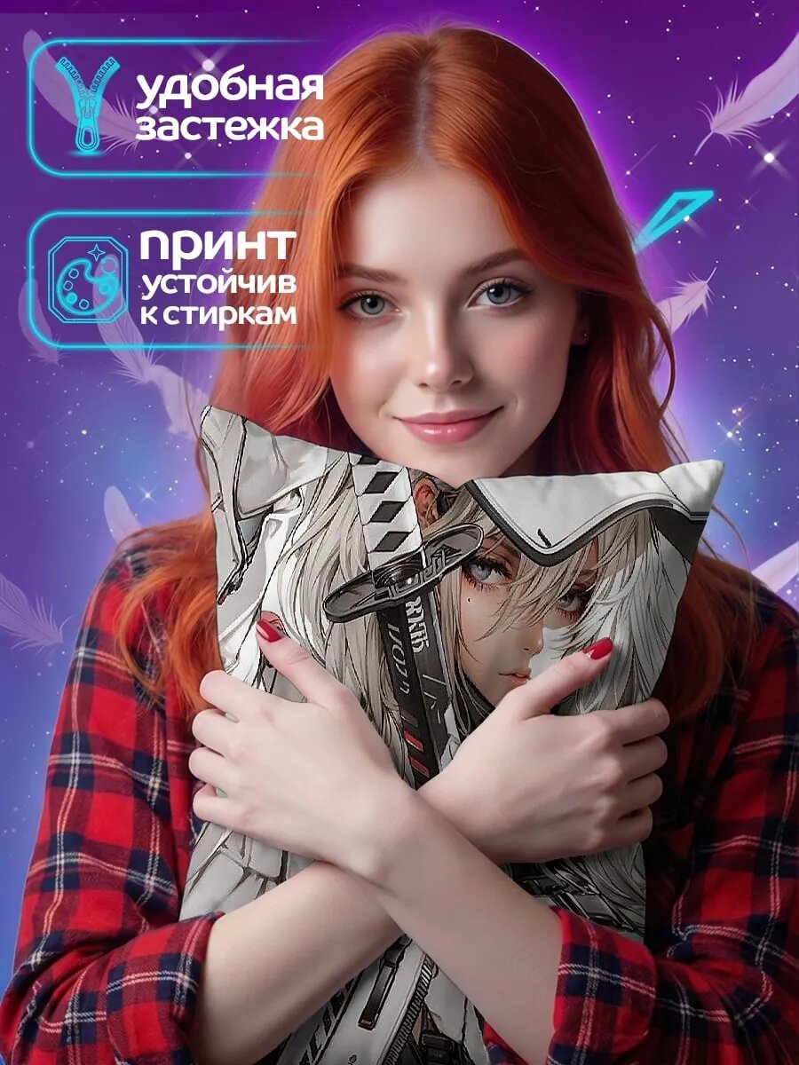 Подушка дакимакура Девушка с катаной — фото 1
