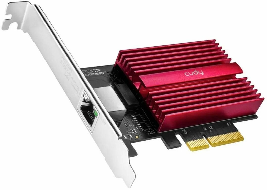 Cudy PCI-E 10G PCI Express Adapter Marvell AQC113 (PE10G) красный