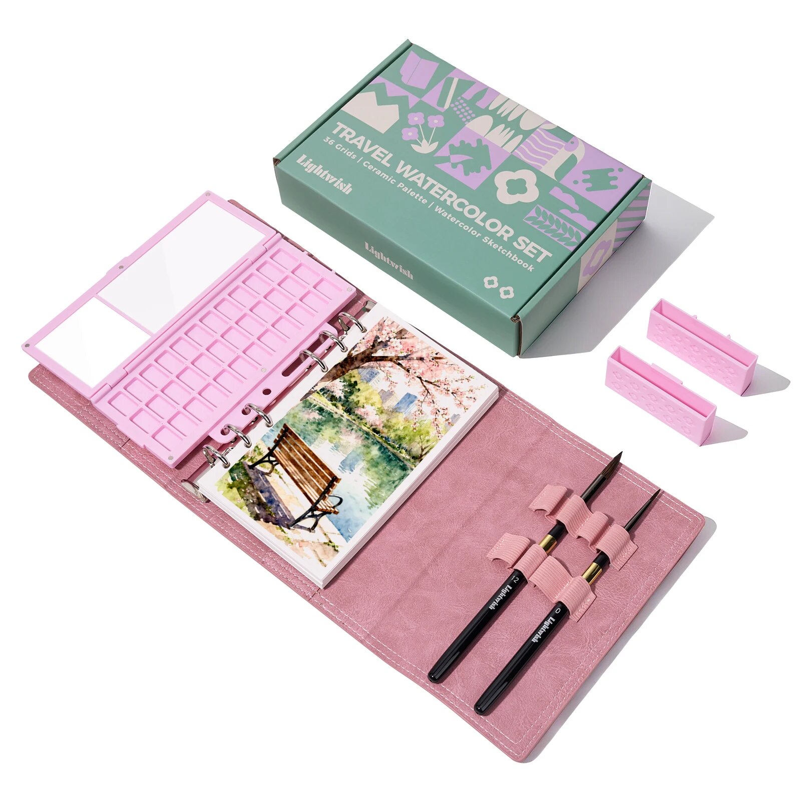 Набор для акварели LIGHTWISH розовый, Travel Watercolor Set