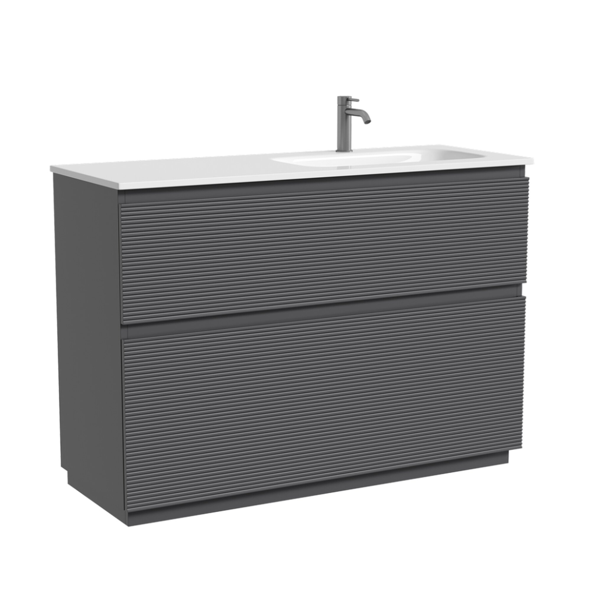 Тумба напольная SANCOS Folk Floor правая 1190х445х850, 2 ящика, доводчики, Grey soft, арт. FL120FRGS