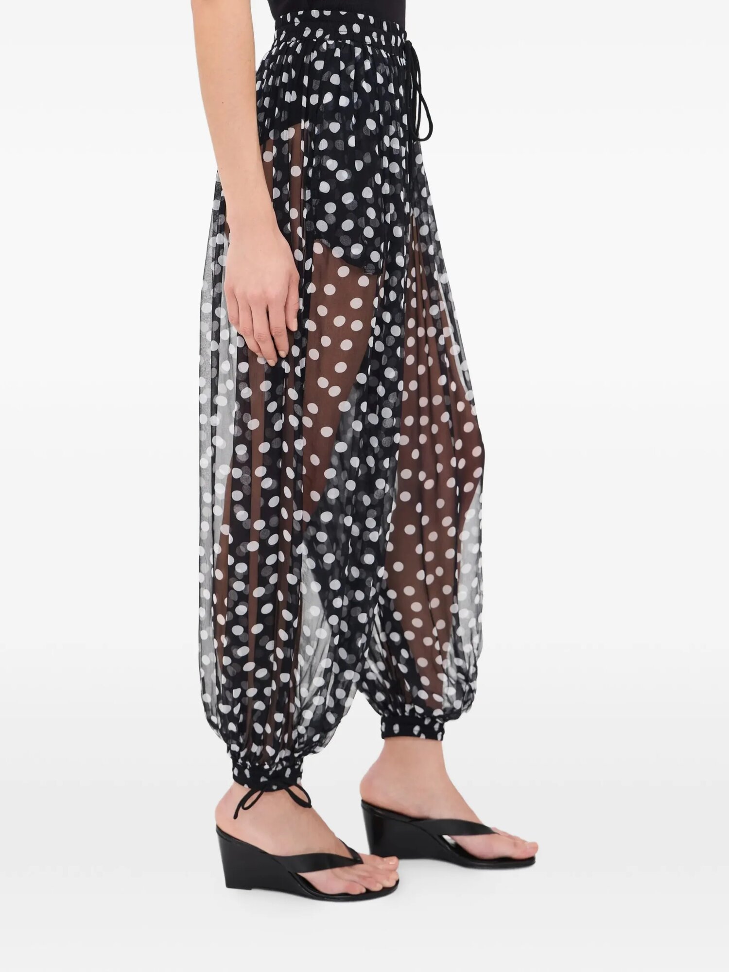 Брюки Leslie Amon Polka-dot trousers, размер S, black/black — фото 1