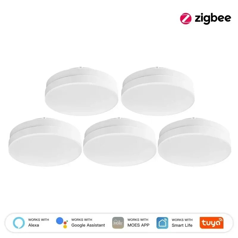 MOES Tuya ZigBee умная светодиодная лампа GX53 5 PCS