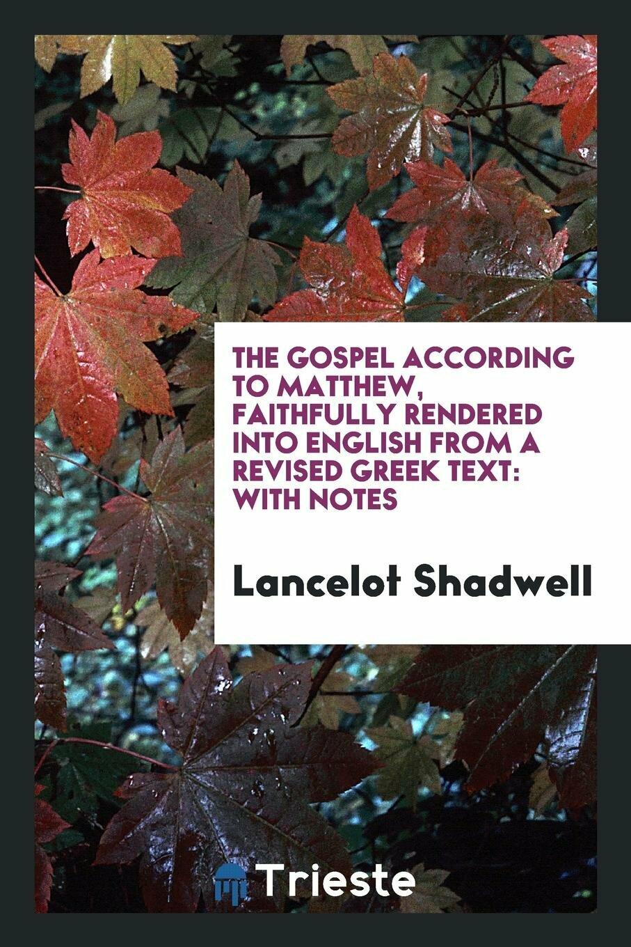 The Gospel according to Matthew, rendered into Engl. with notes, by L. Shadwell