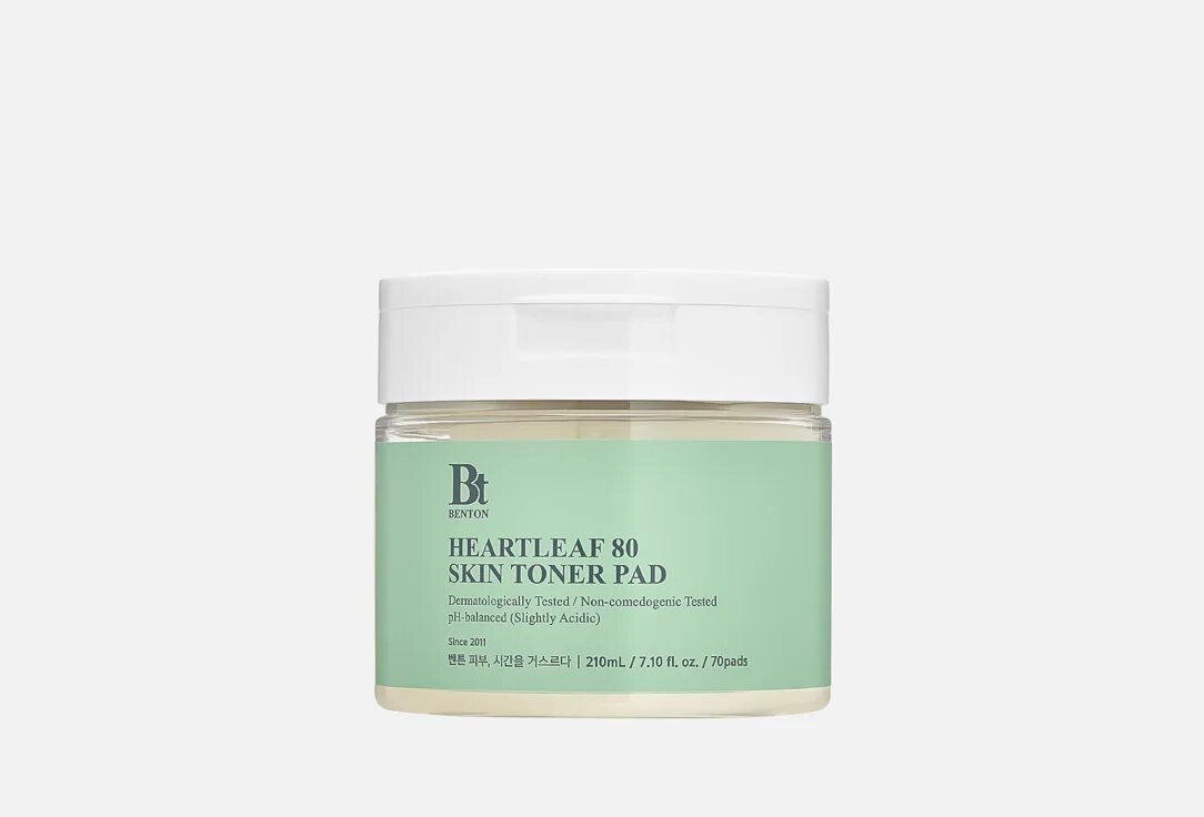 Benton HEARTLEAF 80 SKIN TONER PAD Отшелушивающие тонер-пэды для лица 70шт
