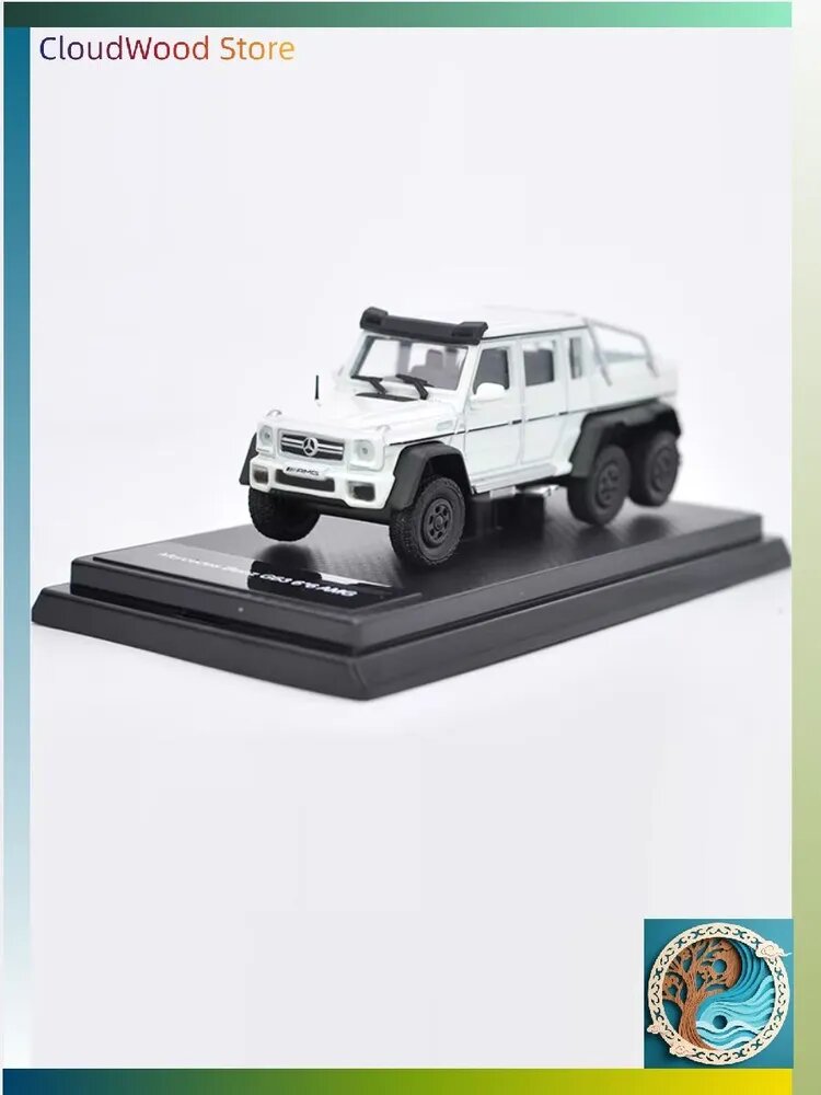Легкосплавный автомобиль модели 1/64 Mercedes-Benz G63 6X6 White Pickup