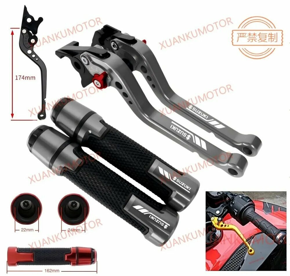 Для Suzuki SV6501999-2009, DR650S DR650SE 1994-2010, DL650/V-STROM 2004-2010,600/750 KATANA 1998-2006. Ручка тормозной системы мотоцикла и противоскользящая накладка на руль Судзуки 0123456789