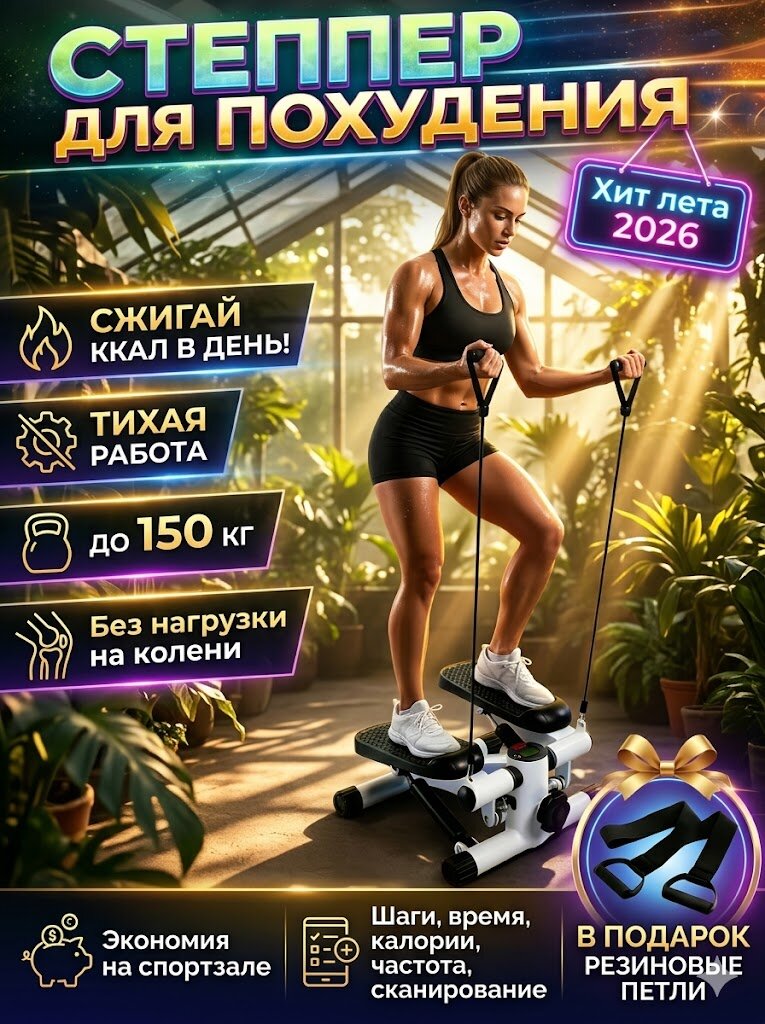 Степпер тренажер для дома 150кг тренажер для похудения для ходьбы