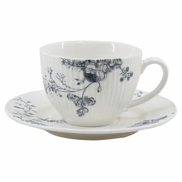 Чашка с блюдцем TODELIA Porcelain, 240мл, костяной фарфор