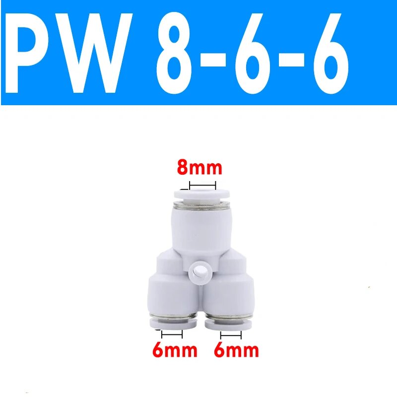 Пневматический быстросъемный соединитель PY PW белый 4-16 мм PW8-6-6