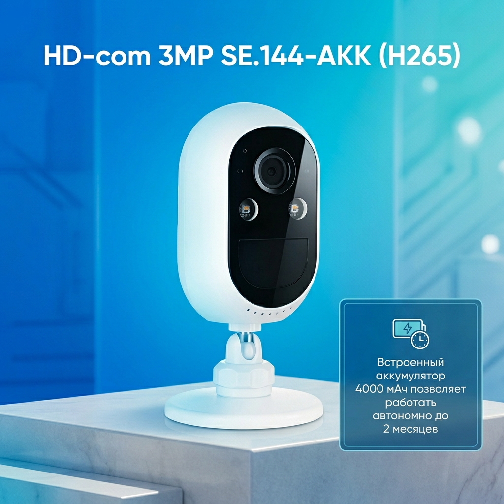 IP видеокамера WiFi 3Mp автономная мини HDcom 3MP SE.144-AKK