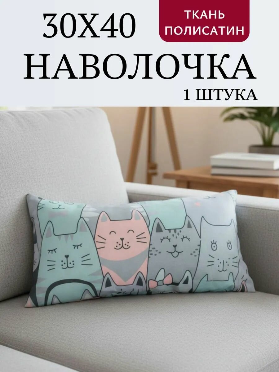 Наволочка на молнии 30х40см