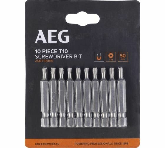 Биты AEG, T10x50mm, ASDT105010, 10шт, 4932479521