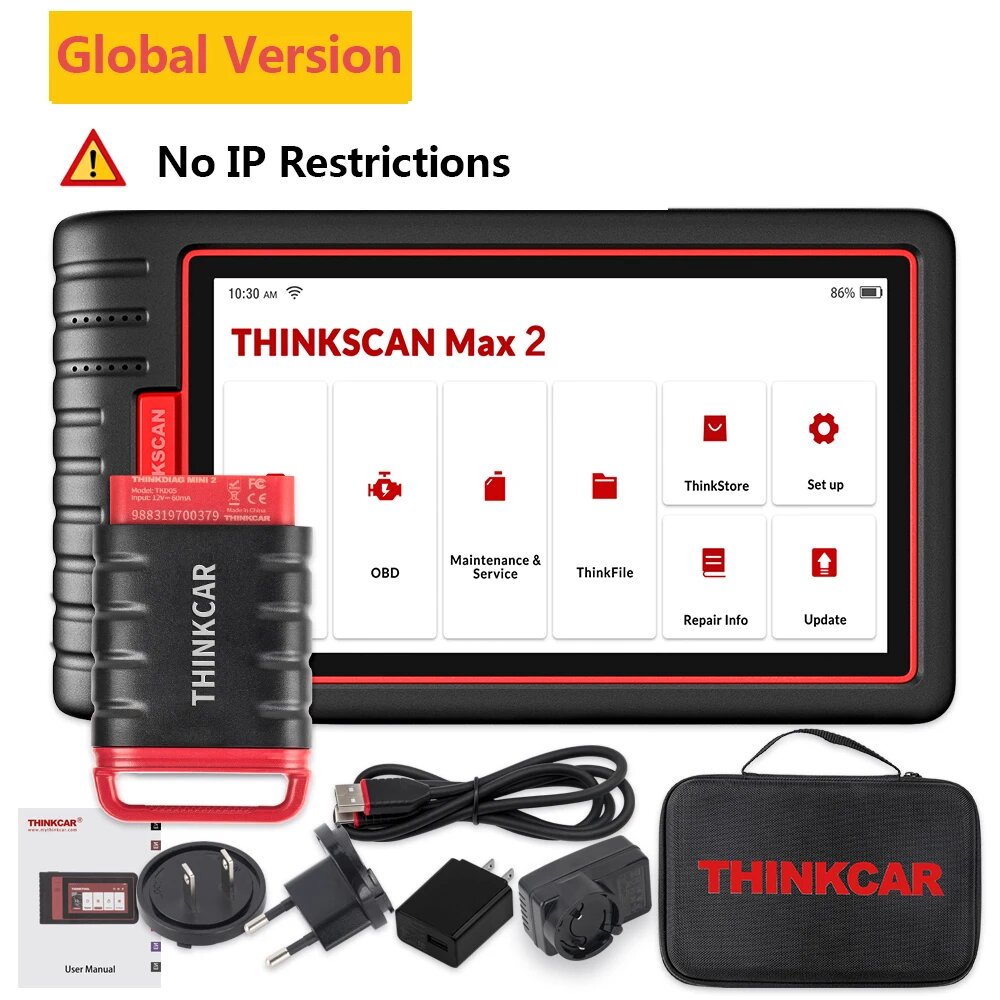 Thinkcar Thinkscan Max 2 Автомобильные инструменты для полной системной диагностики TPM AF DPF IMMO 28 Сброс кодирования ECU Автоматический сканер OBD OBD2 CANFD для GM