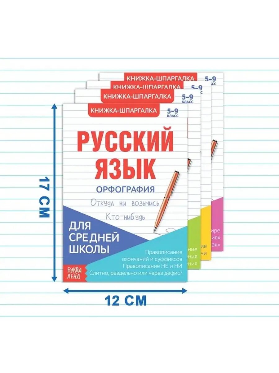Комплект шпаргалок по русскому для школьников