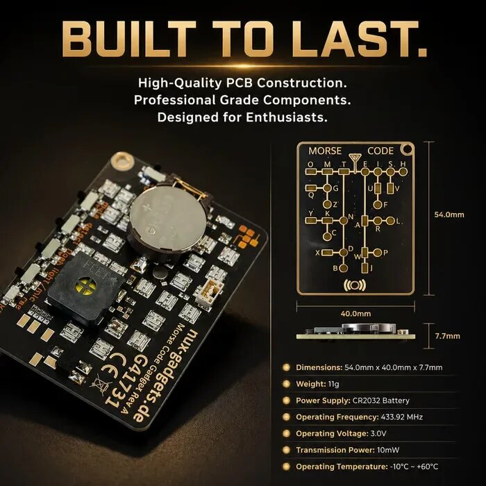 Morse Code Trainer Card Pro LED Edition