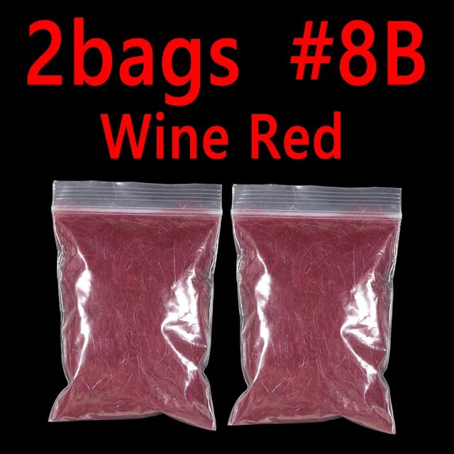 Bimoo 2 упаковки материала для вязания мушек: Hare's Ice Dub, Rabbit Красный, 2 bags Wine Red 8B